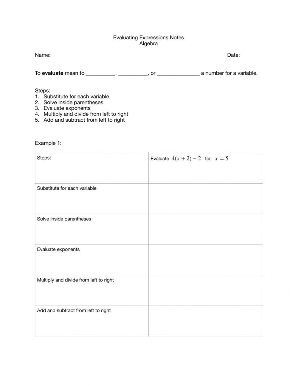 evaluating-algebraic-expressions-notes-worksheet-live-worksheets