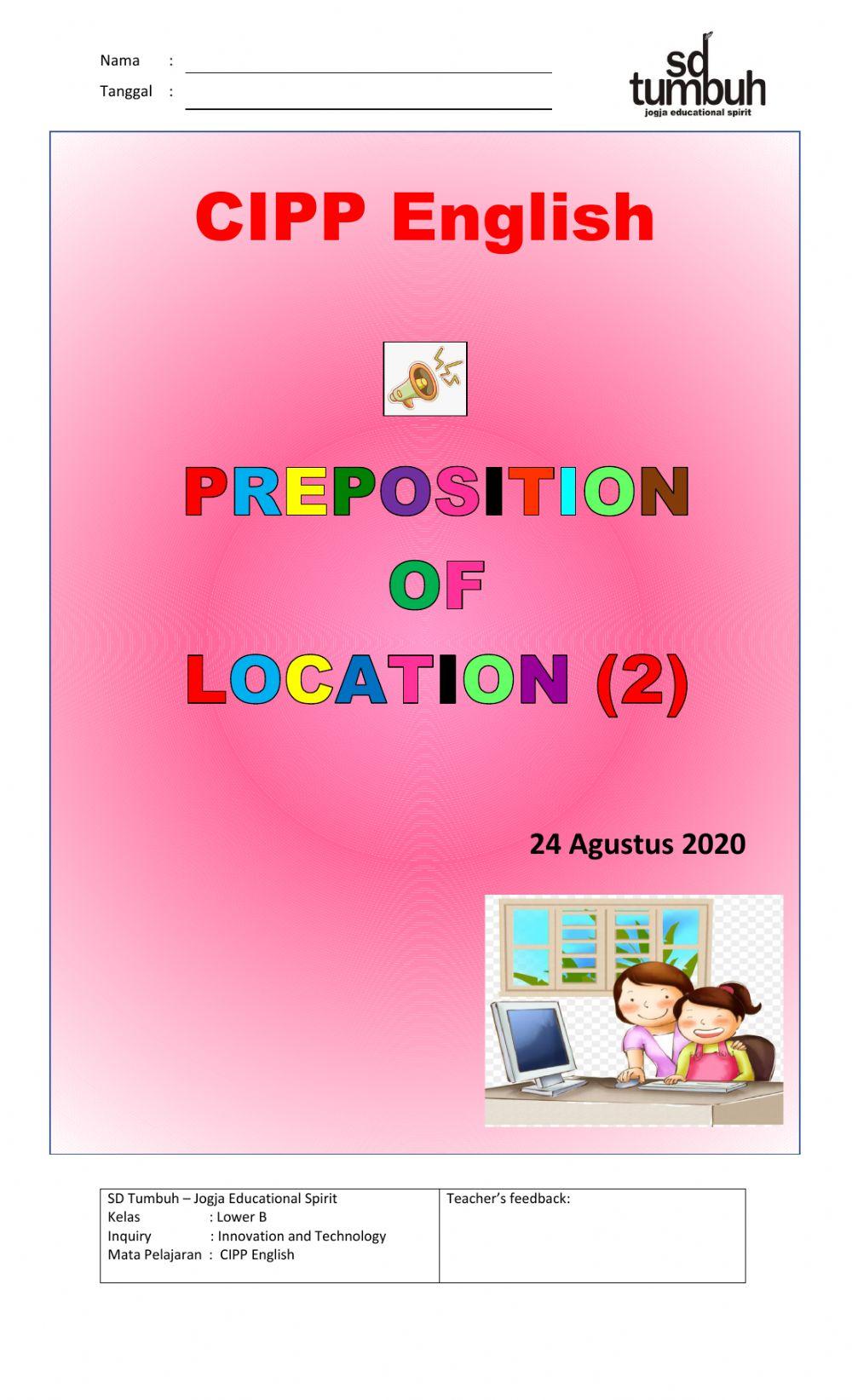 Preposition of location - C (Listening, speaking and writing) worksheet ...