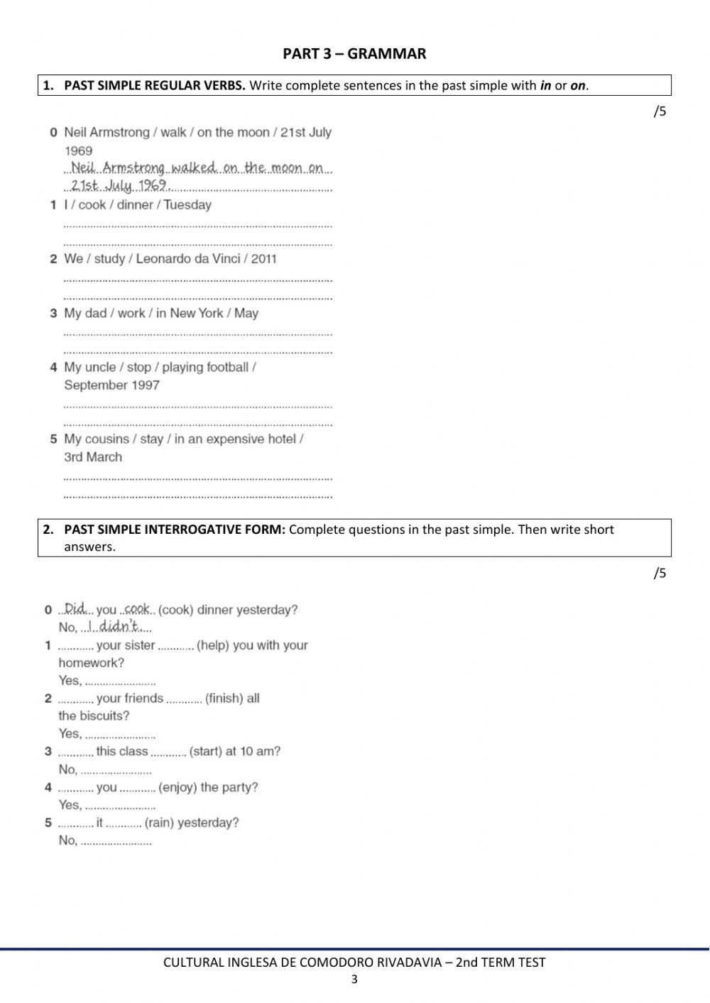 Teens 2: 2nd Term Test worksheet | Live Worksheets