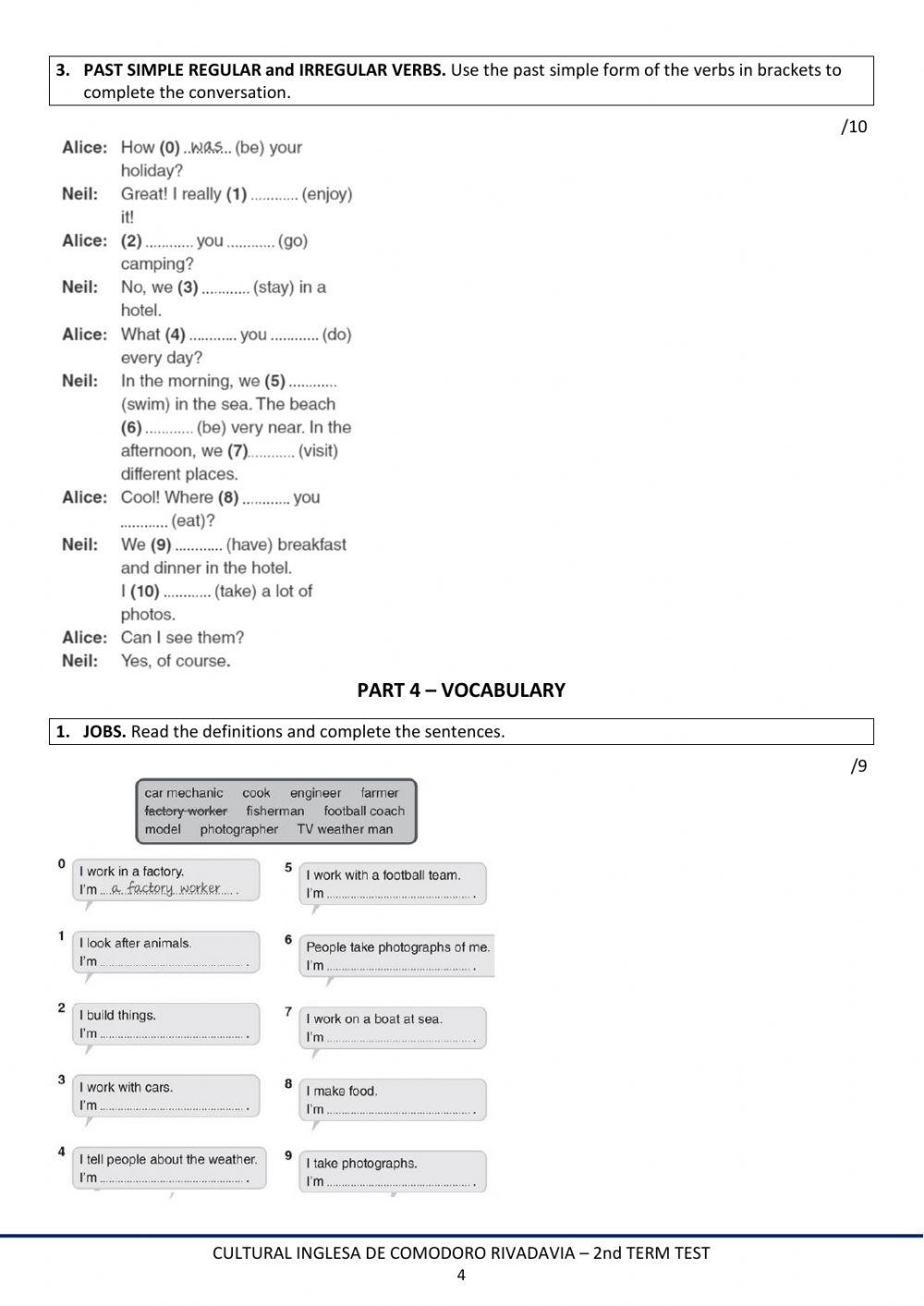 Teens 2: 2nd Term Test worksheet | Live Worksheets