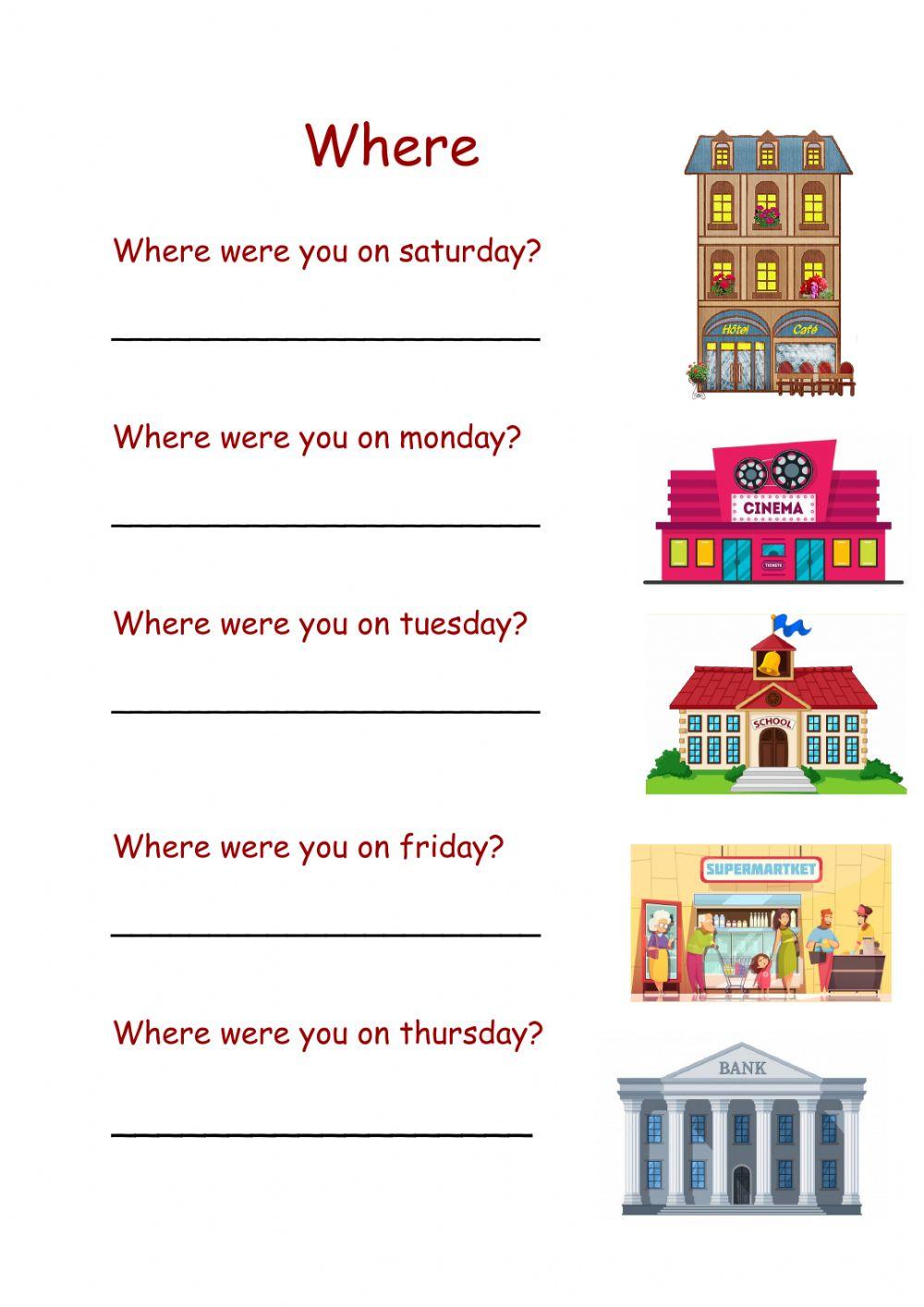 Places activity for grade 5 | Live Worksheets