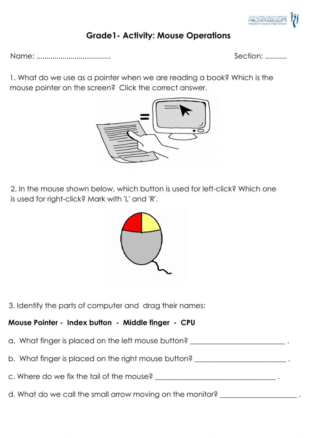 Grade1 Operating A Mouse Worksheet Live Worksheets, 44% OFF