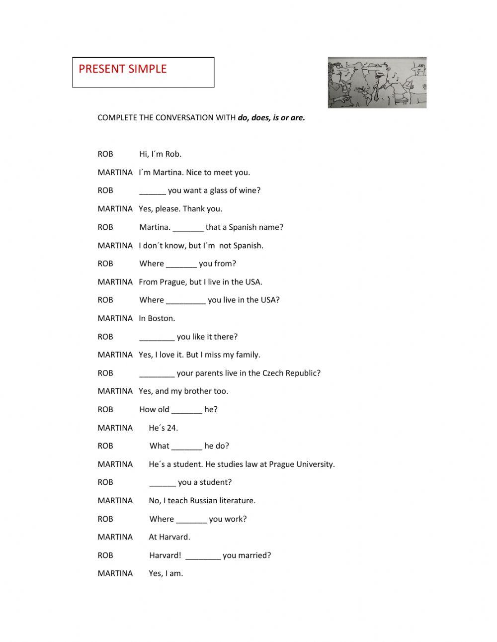 Present simple online exercise for Basic | Live Worksheets