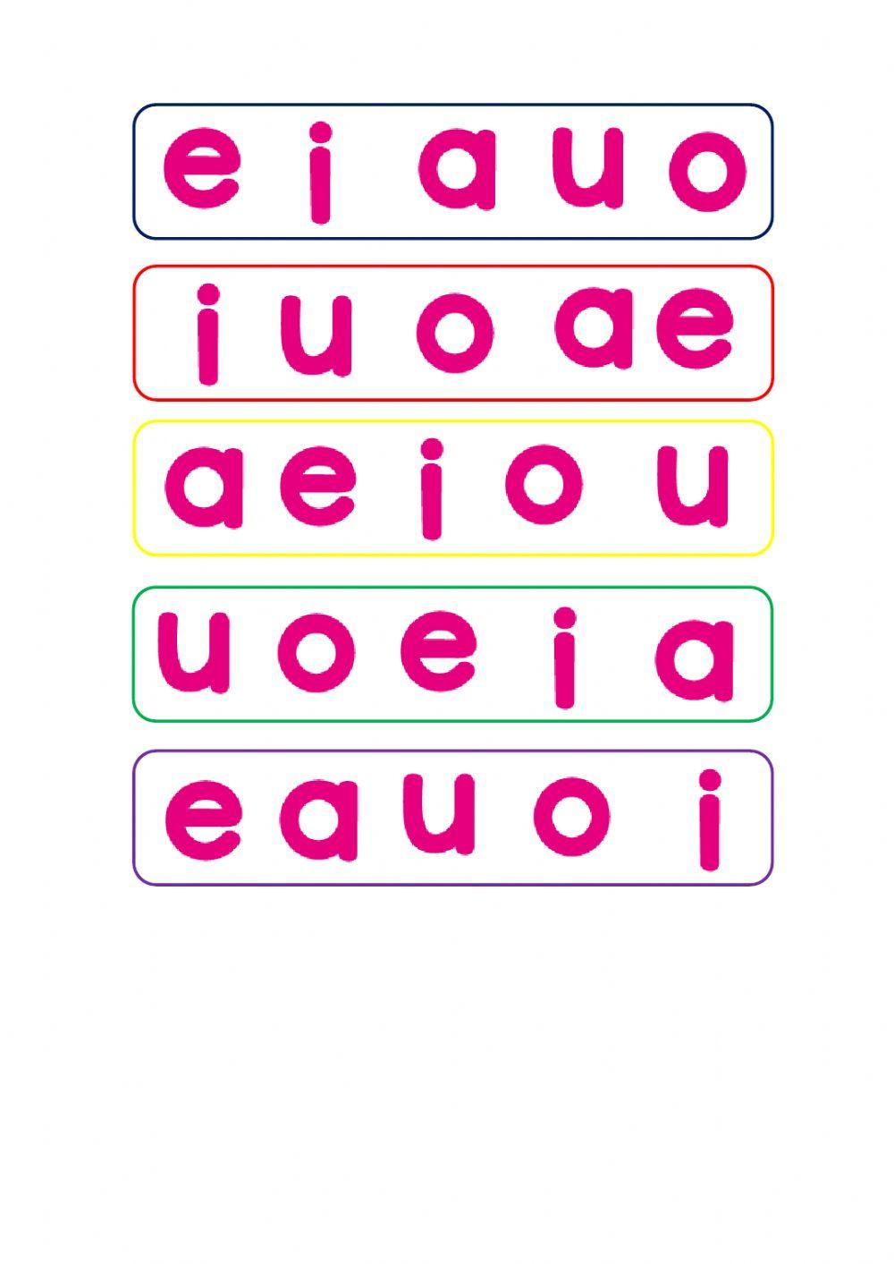 Vocales online exercise for prekinder | Live Worksheets