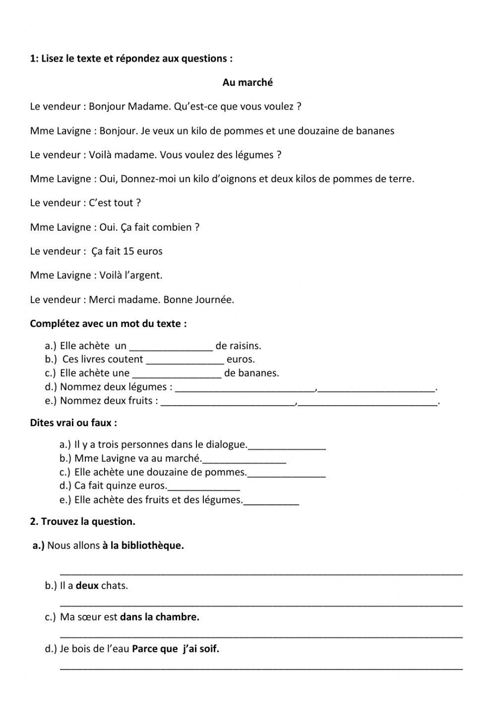 5957988 | comprehension and trouvez la question | kriti