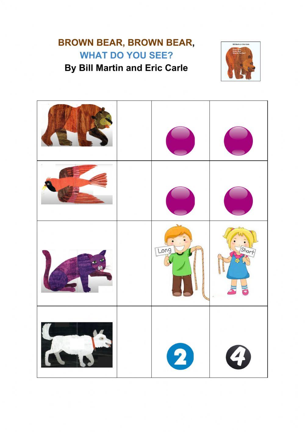 Brown bear brown bear exercise | Live Worksheets
