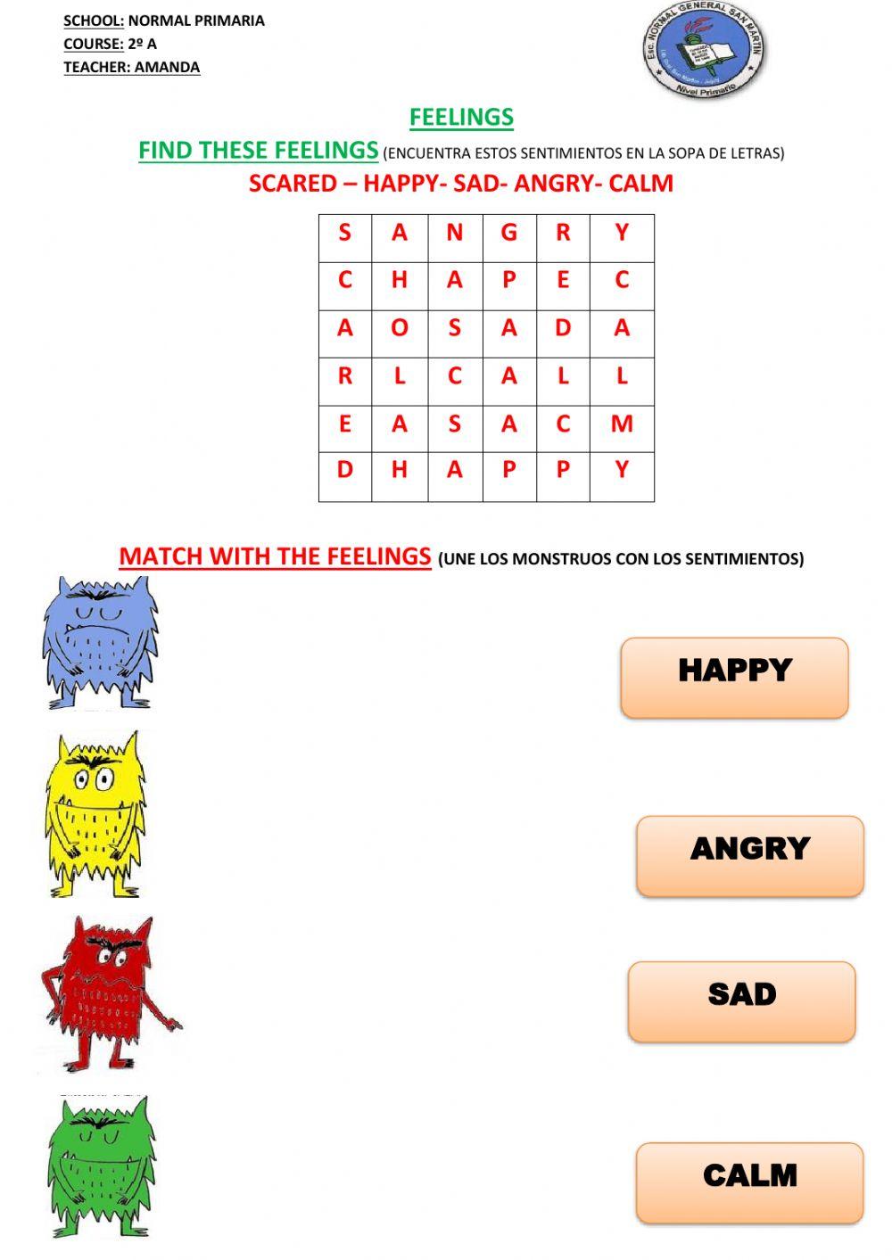 Feelings | Free Interactive Worksheets | 335484