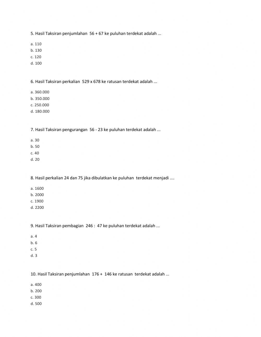 Matematika interactive exercise for GRADE 6 | Live Worksheets