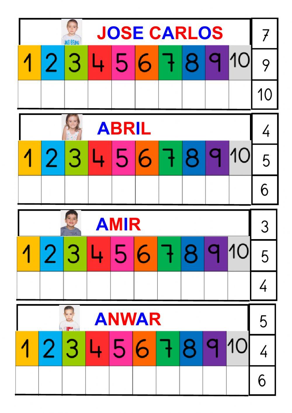 Contador de letras worksheet | Live Worksheets