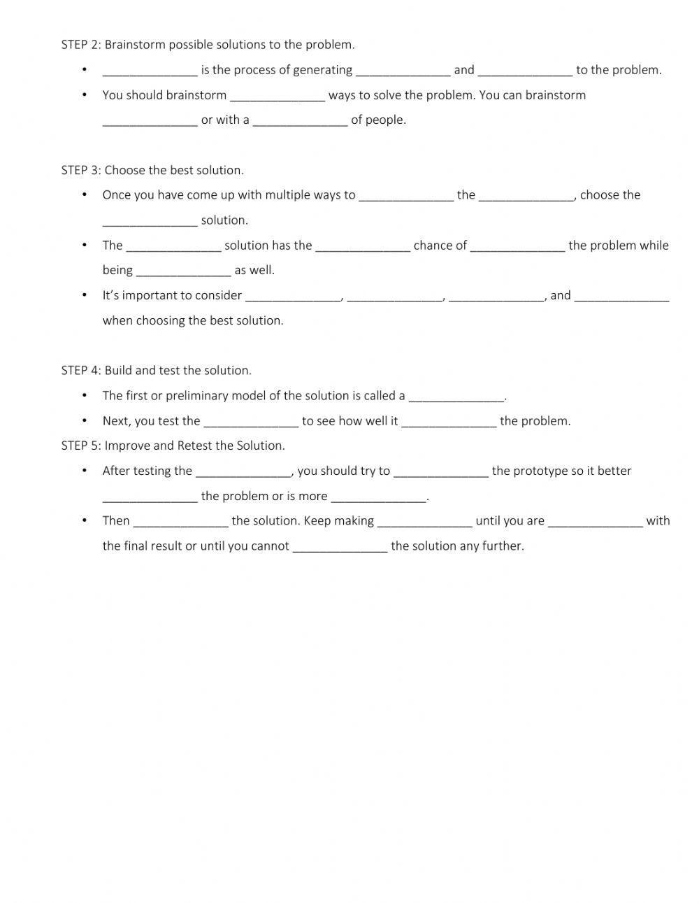 Engineering Design Slides 1-10 Notes worksheet | Live Worksheets