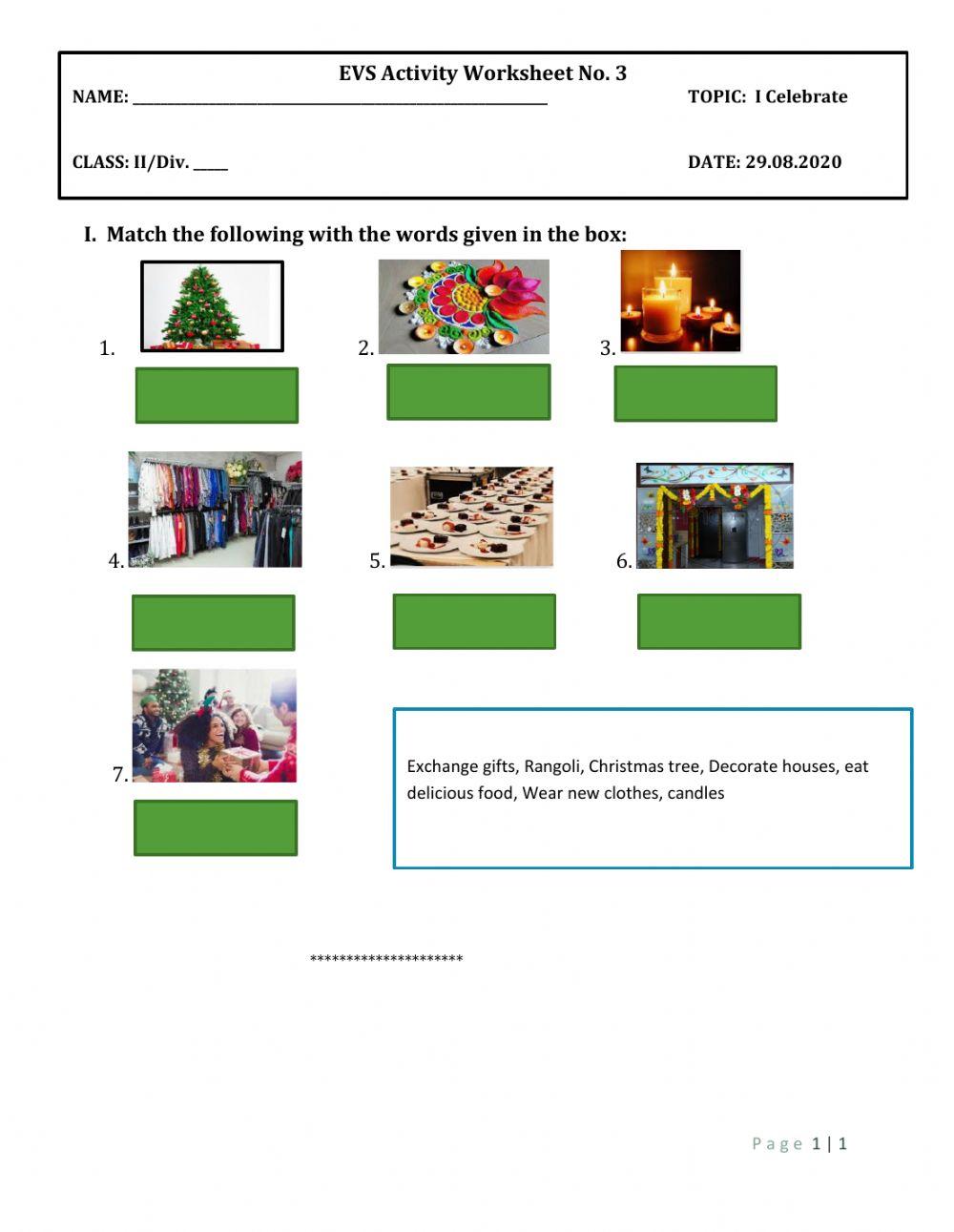 Festivals | Live Worksheets