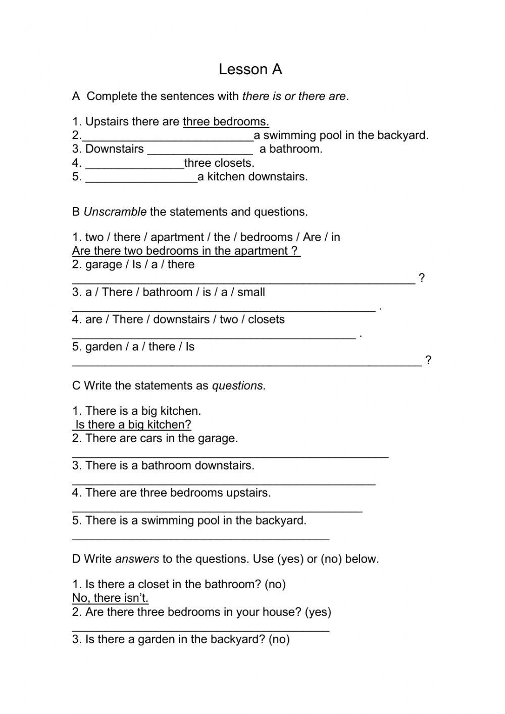 A0-02 Lesson A WB worksheet | Live Worksheets