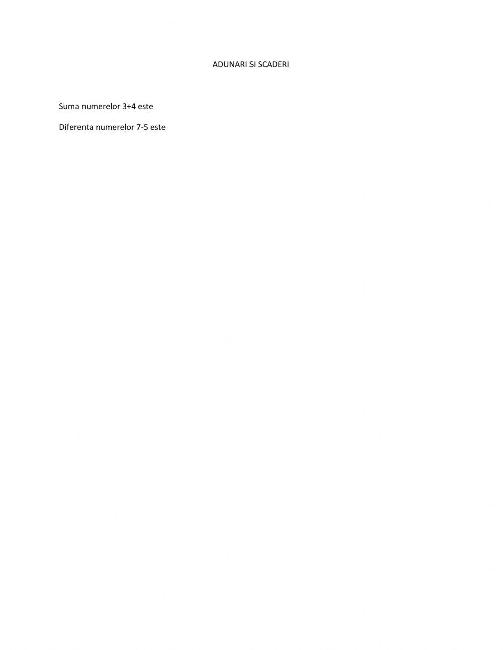 Operatii matematice interactive worksheet | Live Worksheets