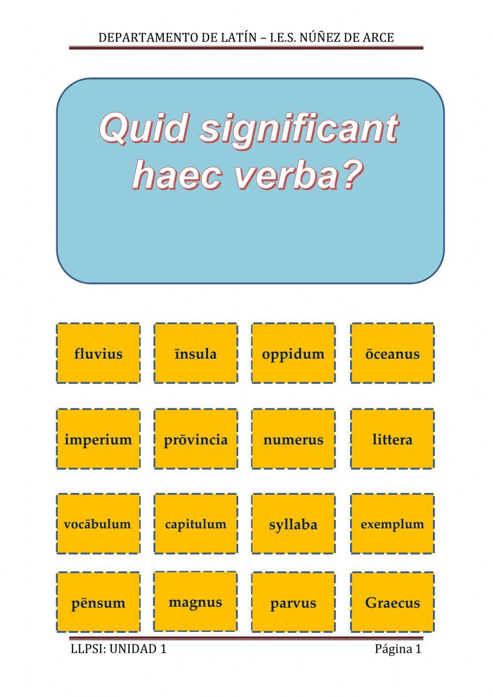 Quid significant? worksheet | Live Worksheets