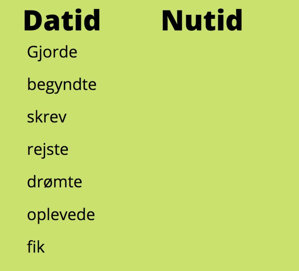 Nutid datid 337707 | Anni Christiansen | Live Worksheets