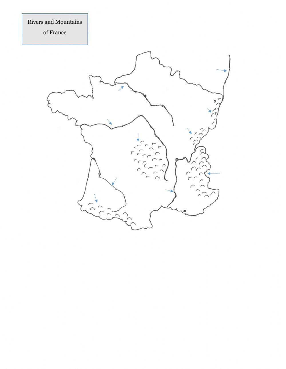 France - mountains and rivers - pick the correct answer online exercise ...