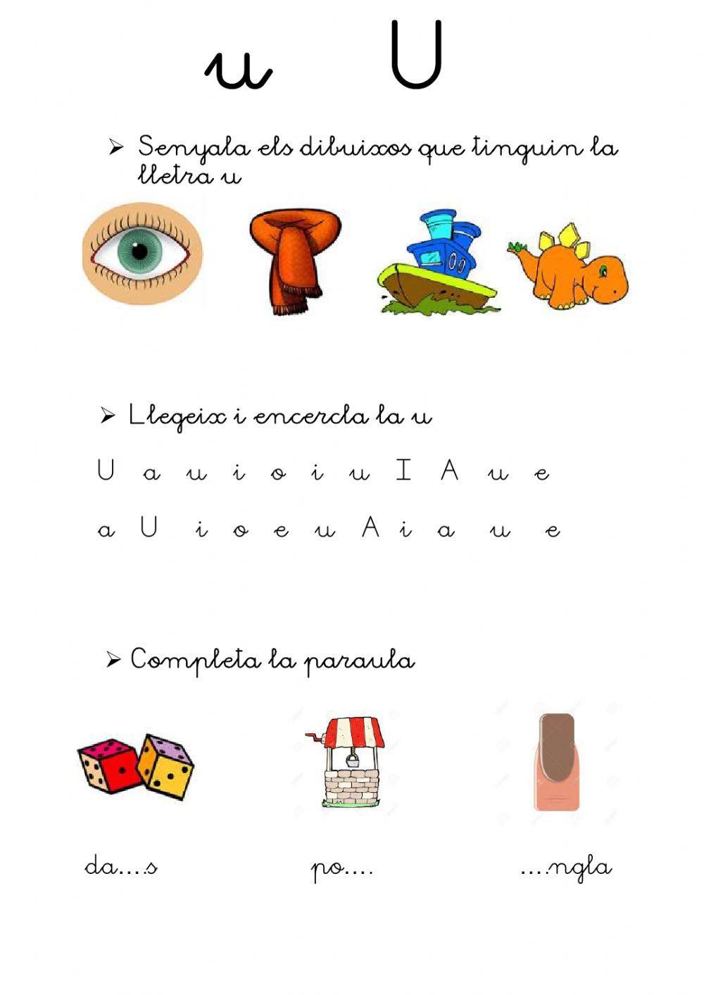 338115 | Lletra u | Chon Rodriguez | LiveWorksheets