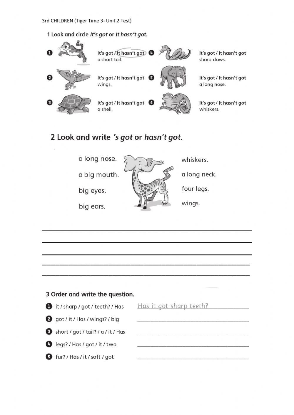 TIGER TIME 3 UN… | Free Interactive Worksheets | 5964297