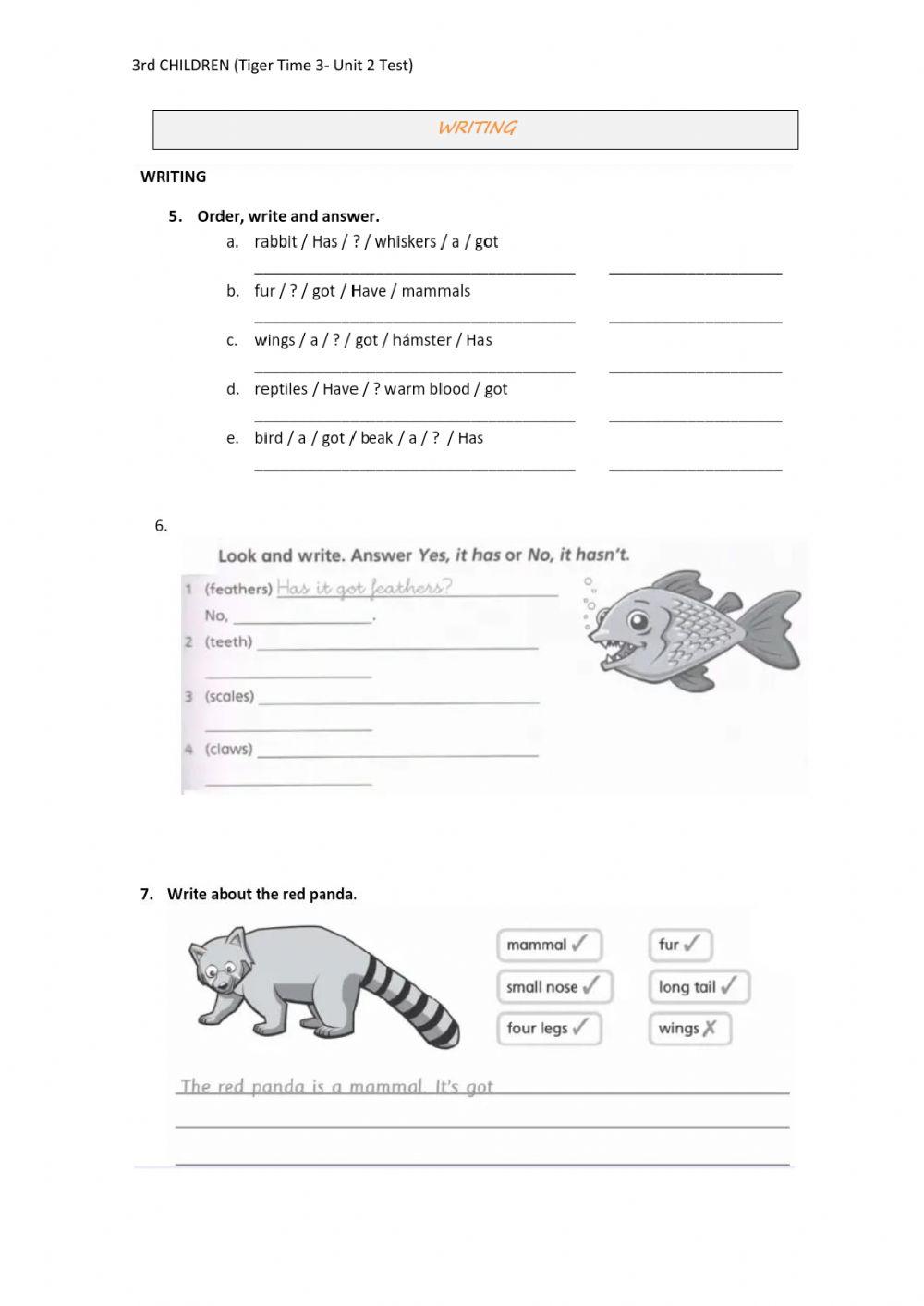 TIGER TIME 3 UN… | Free Interactive Worksheets | 5964297