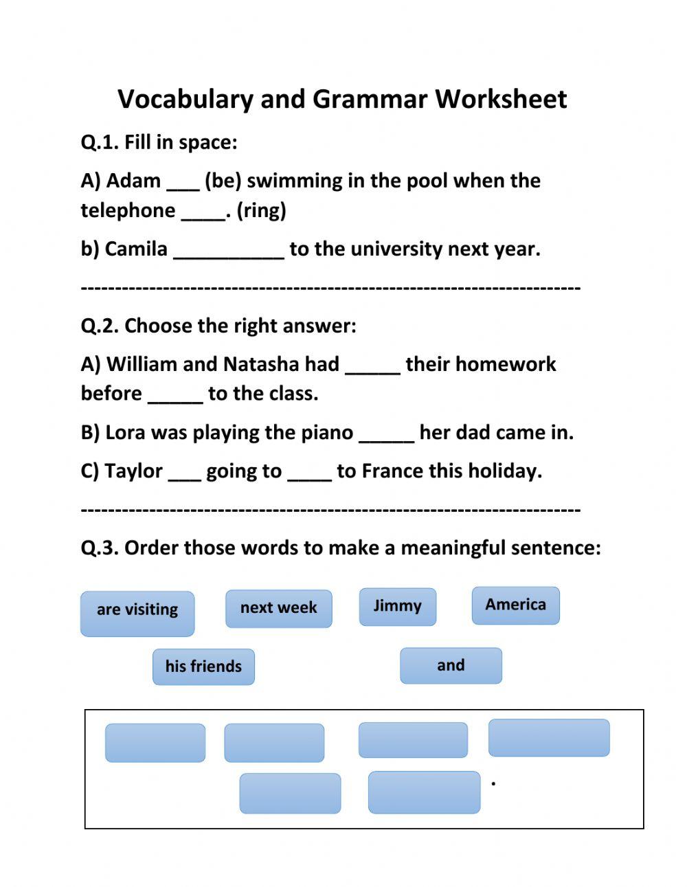 Grammar and Vocabulary exercise for Grade 8 | Live Worksheets grammar-and-vocabulary-exercise-for-grade-8-live-worksheets