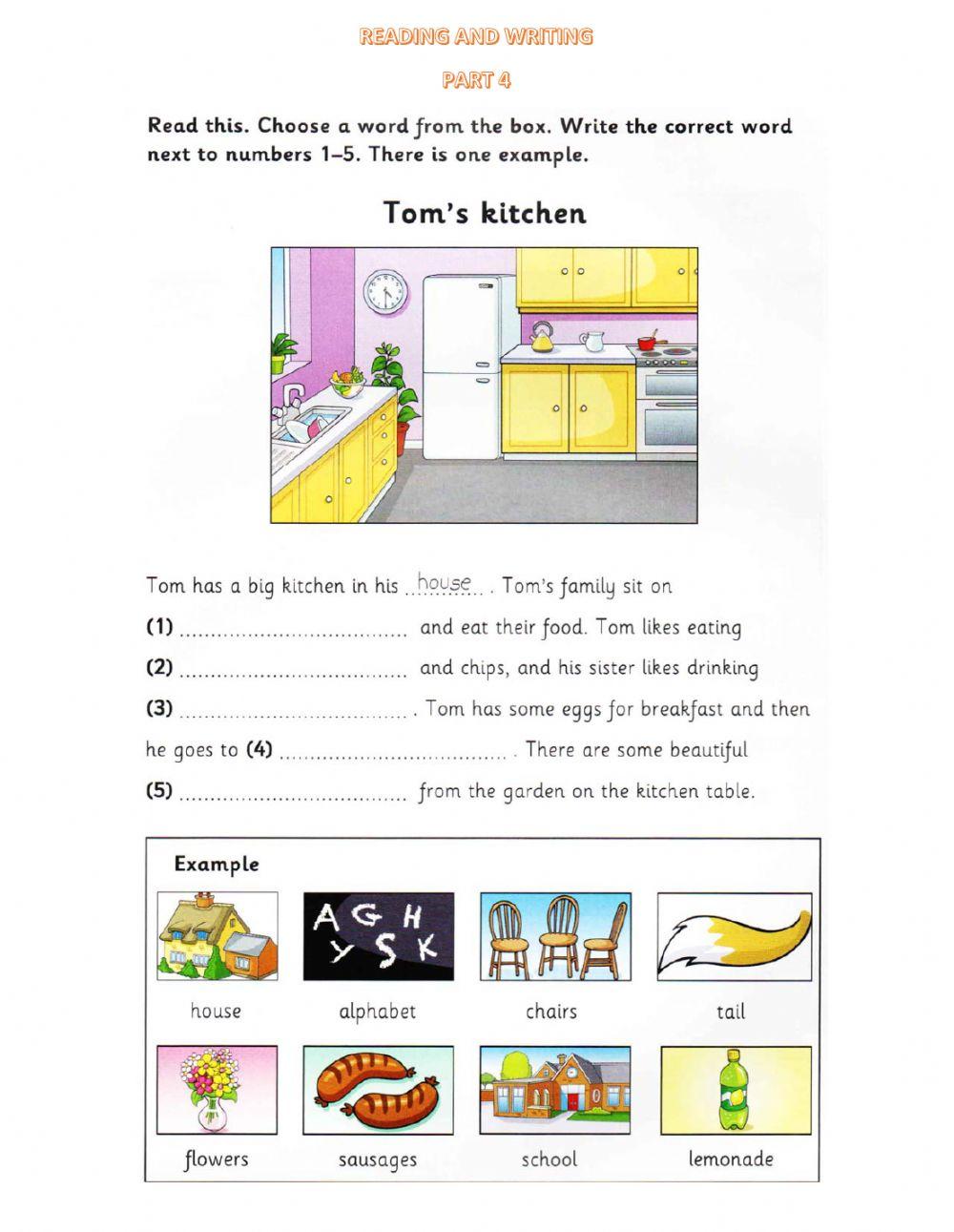 Starters - Reading and writing test term 2 part 4-5