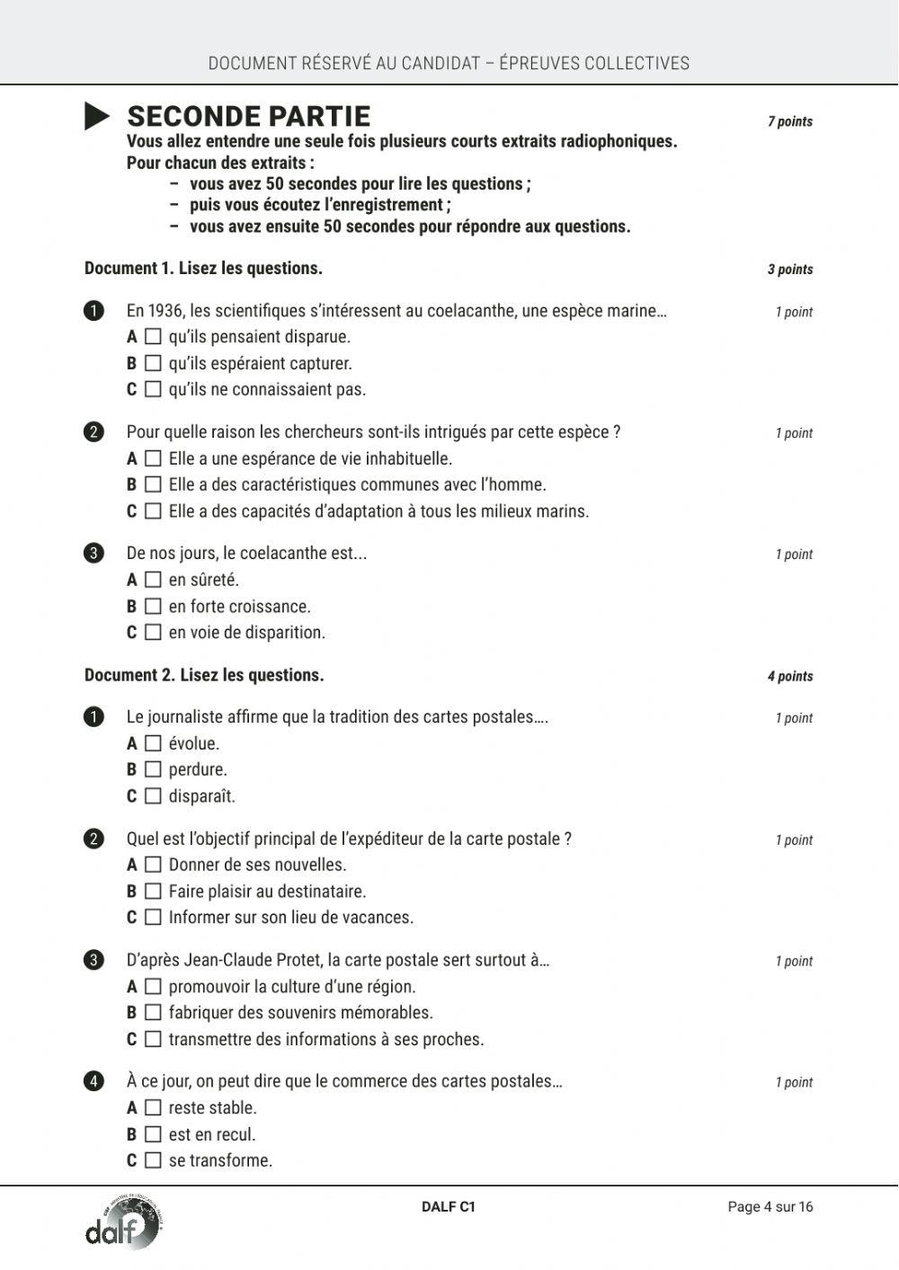 DALF C1-compréh… | Free Interactive Worksheets | 5964759