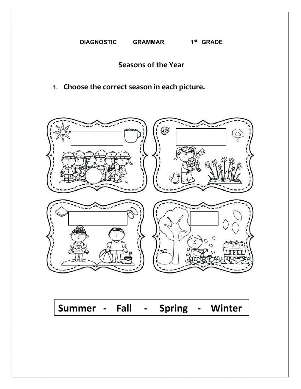 Seasons of the Year online activity | Live Worksheets