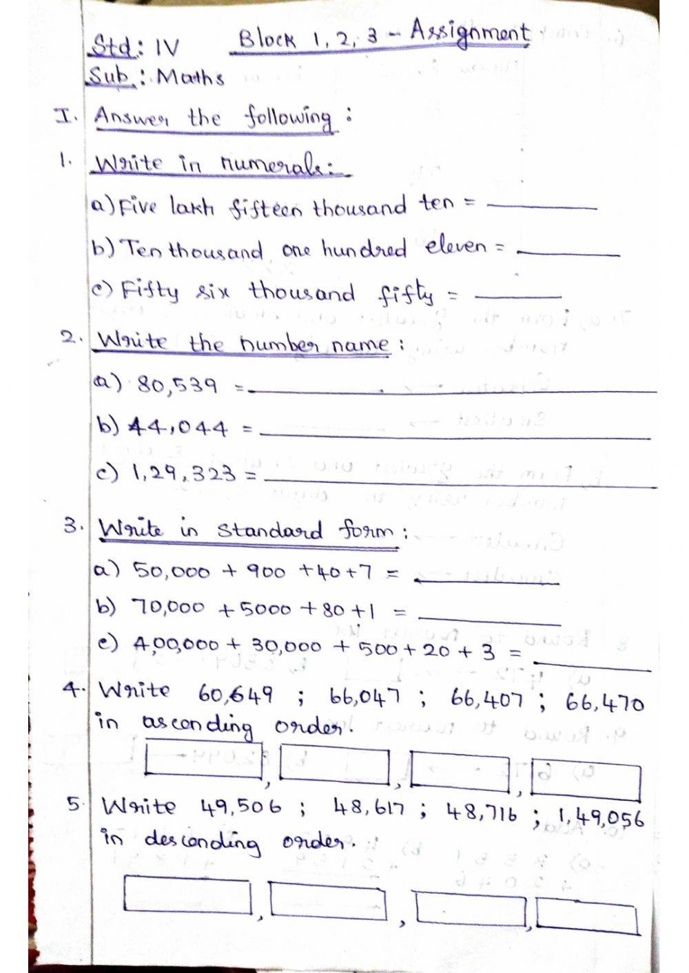Class 4 - Block 1,2,3 worksheet | Live Worksheets