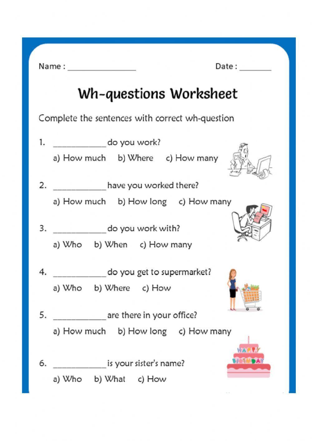 WH Questions Interactive Activity For Grade Live Worksheets, 43% OFF