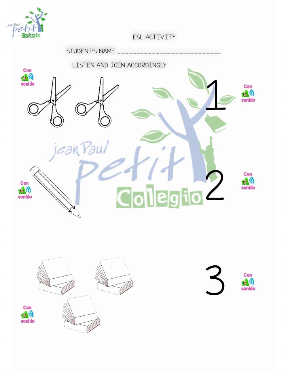 1 to 3 worksheet | Live Worksheets