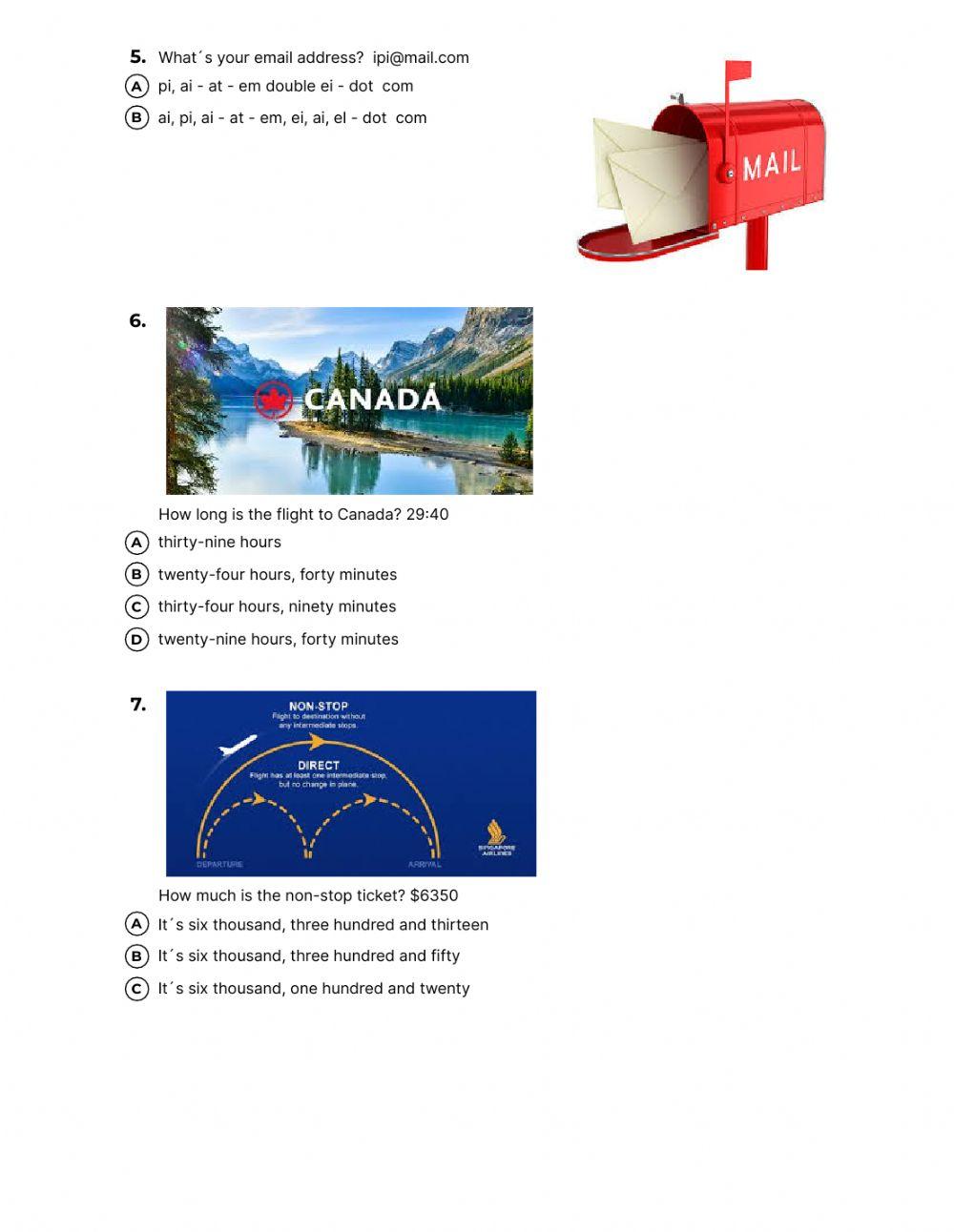 Numbers prices duration worksheet | Live Worksheets