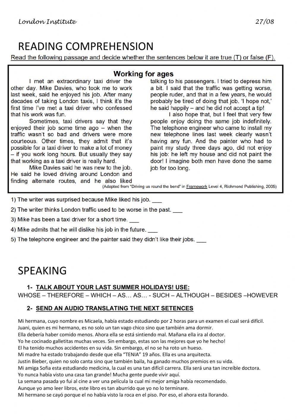 Review english worksheet | Live Worksheets
