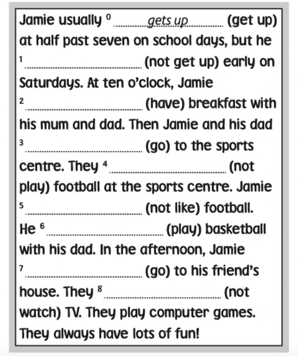 Simple present online exercise for grade 5 | Live Worksheets