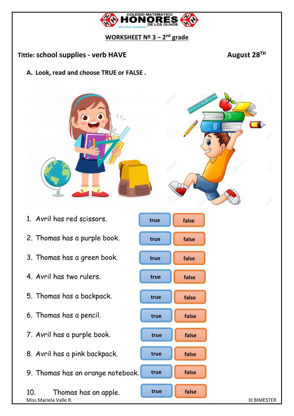 340256 | Have - has | MarielaValle | LiveWorksheets