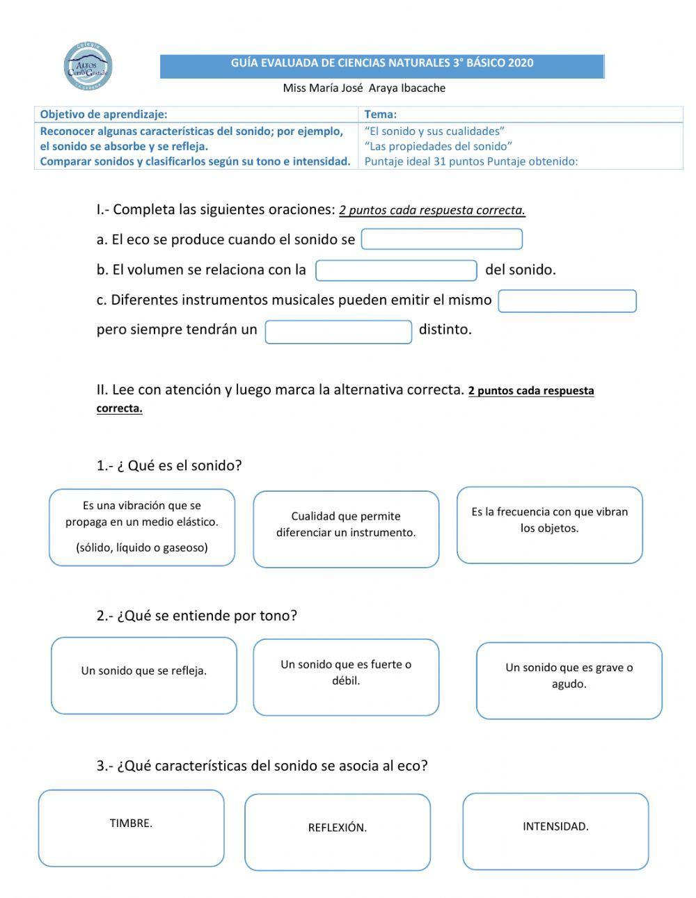 respuesta correcta sonido