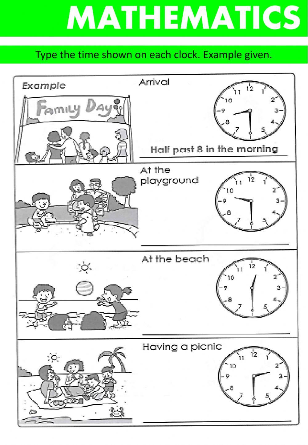 Telling Time free online activity | Live Worksheets