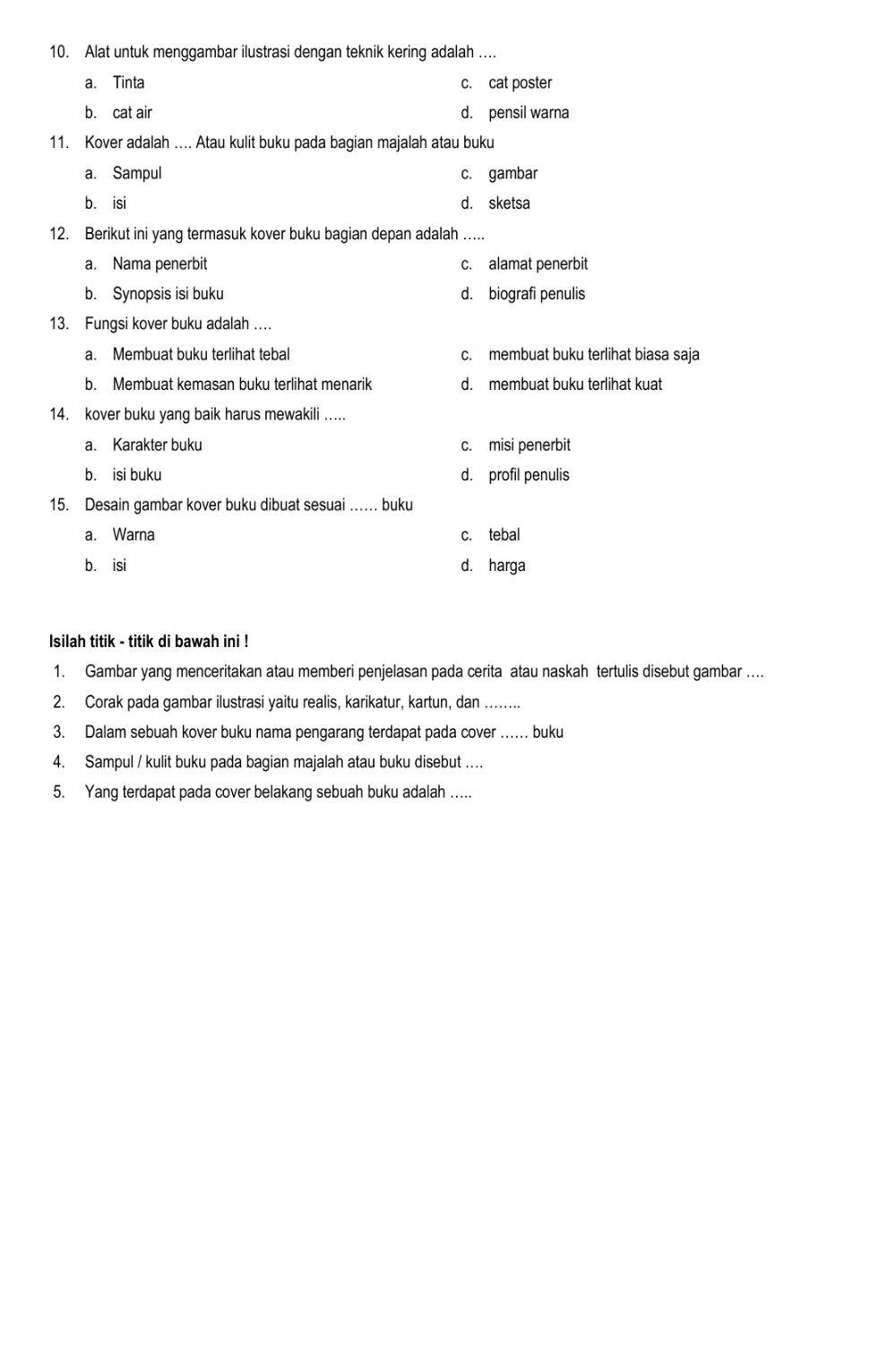 PH 1 Tema 1 mapel SBDP worksheet | Live Worksheets