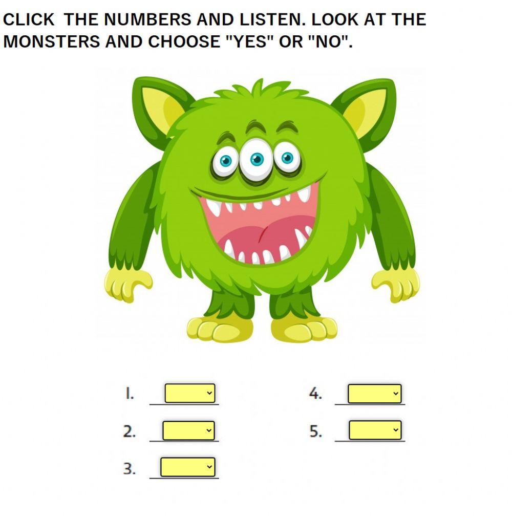 Monster activity | Live Worksheets