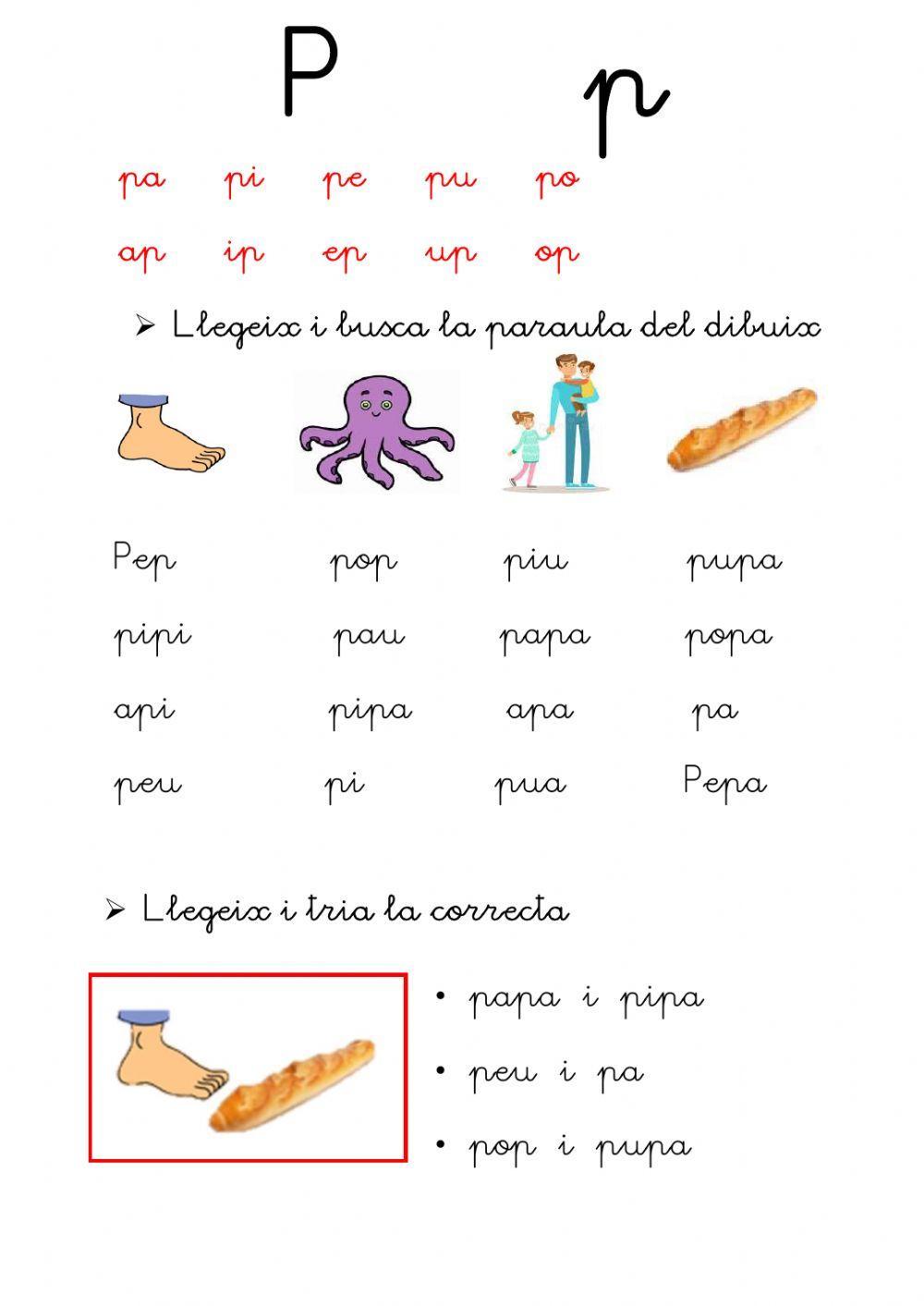 340782 | Lletra p | Chon Rodriguez | LiveWorksheets