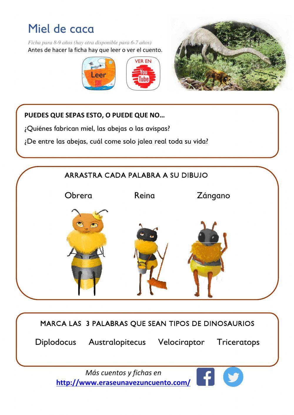 Miel de caca. 8-9 años worksheet | Live Worksheets