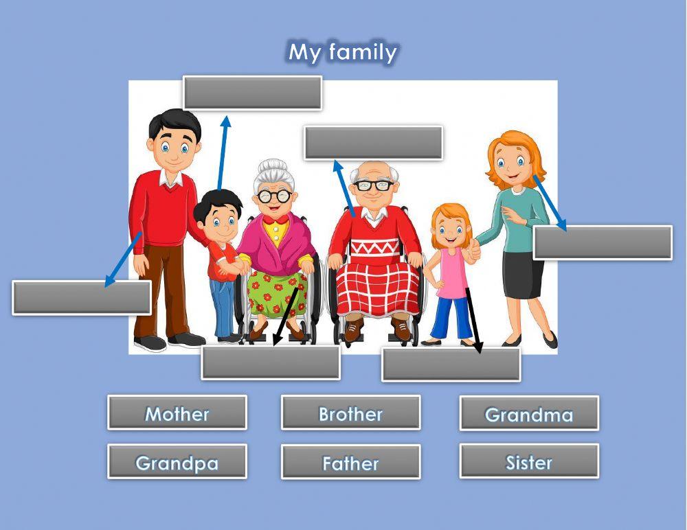 My family online exercise for 2nd grade | Live Worksheets