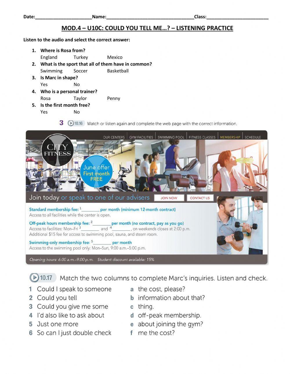 Mod. 4 - Listen… | Free Interactive Worksheets | 341111