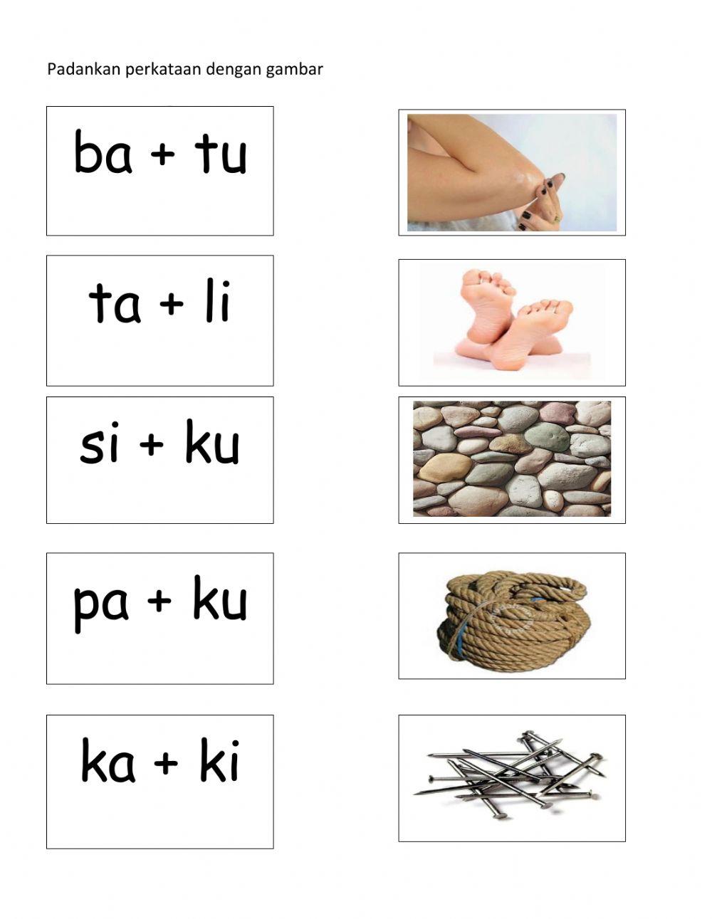 Padankan perkataan activity | Live Worksheets