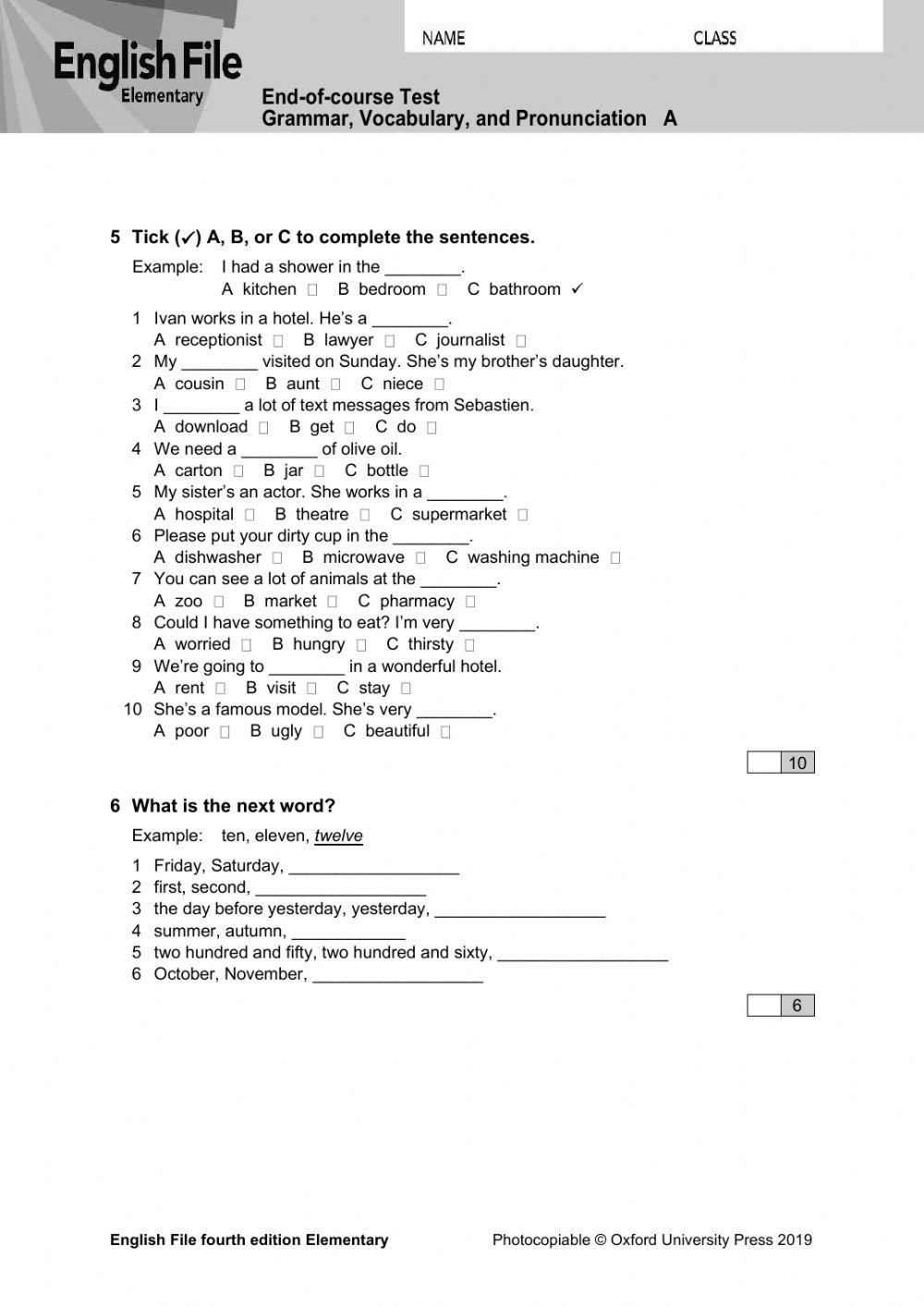 Elem Final online exercise for | Live Worksheets
