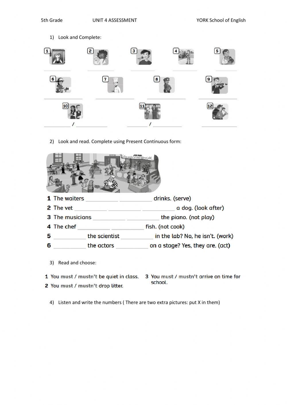 UNIT 4 assessme… | Free Interactive Worksheets | 341436