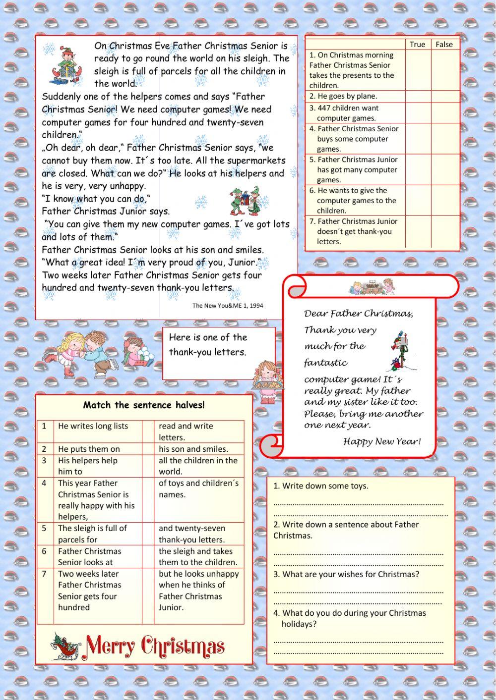 FATHER CHRISTMAS IN TROUBLE online exercise for | Live Worksheets