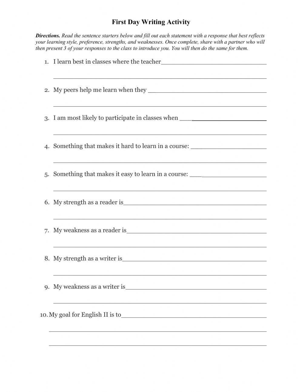 First Day Writing Activity Worksheet Live Worksheets first-day-writing-activity-worksheet-live-worksheets