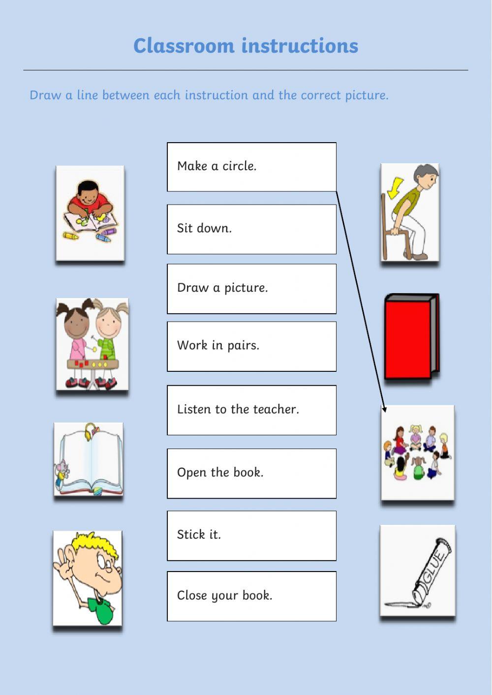 Classroom Instructions Interactive Activity Live Worksheets