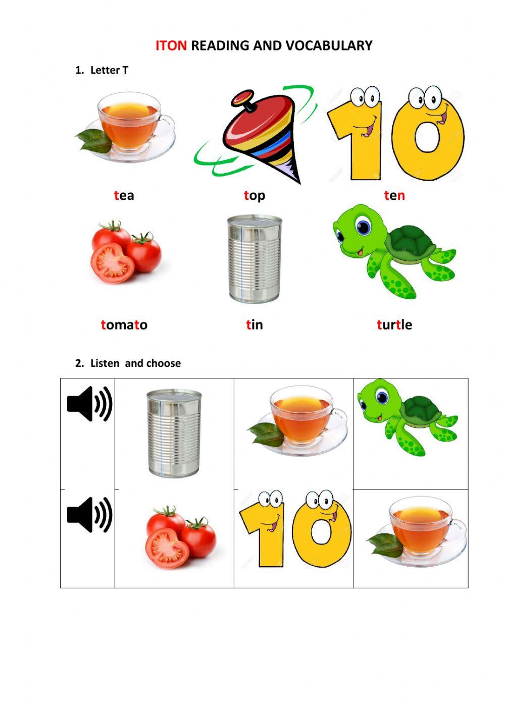 Letter t vocab worksheet | Live Worksheets
