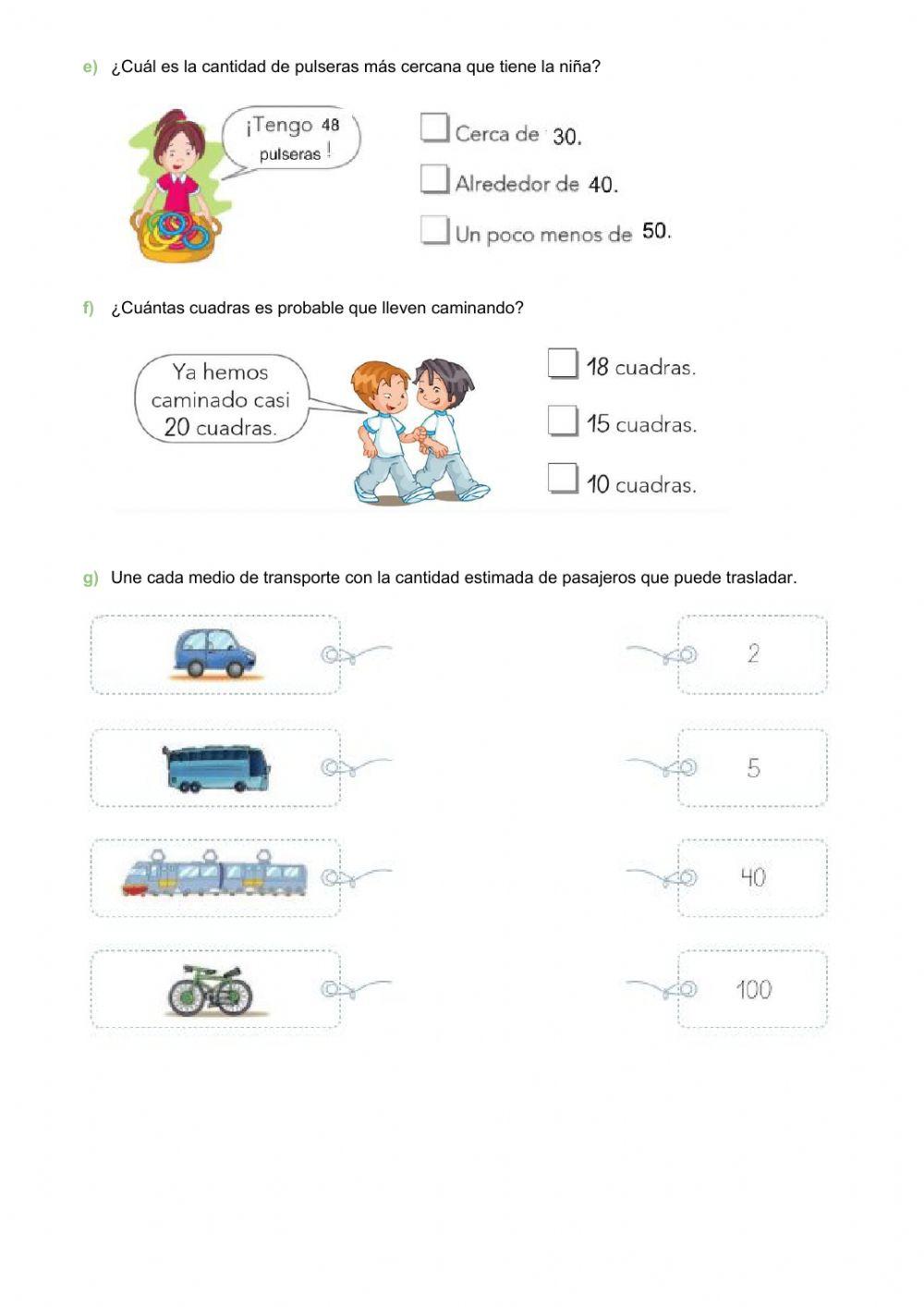 ¡A estimar! worksheet | Live Worksheets